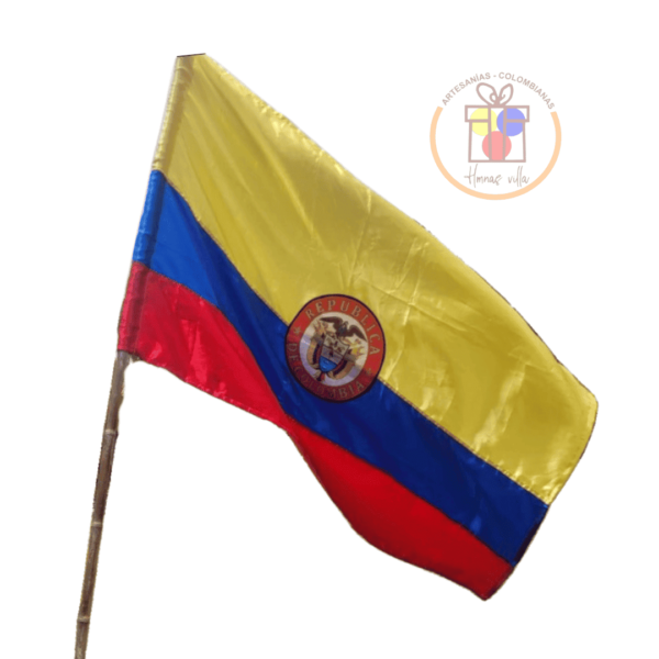 Bandera de Colombia con Escudo medida 130 x 90 cm - artesanias tipicas ...