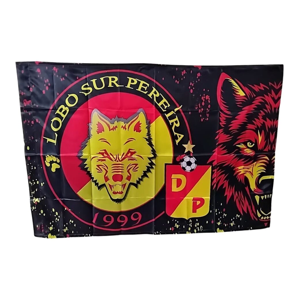 Bandera deportivo pereira negra - artesanias tipicas colombianas
